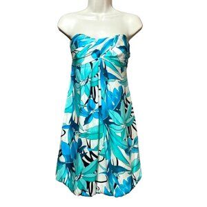 Cache | Dresses | Cache Dress Silk Multi Color Floral Strapless 6 ...